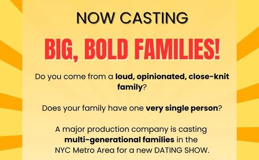 Casting in NYC, Multi-Generational Families With Singles