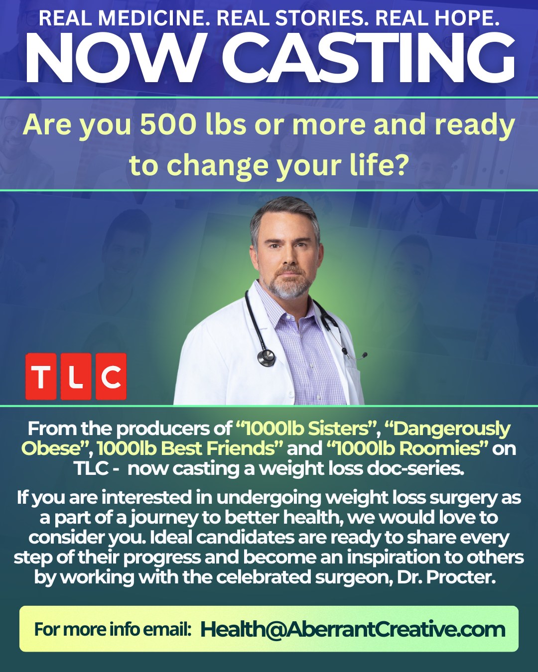 Casting Obese People Nationwide for TLC Weight loss Show
