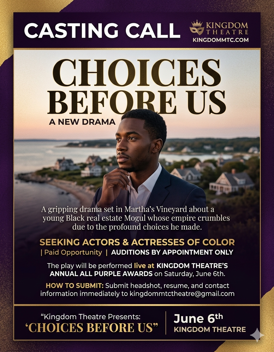 Actor Auditions in New York for Stage Play "Choices Before Us"