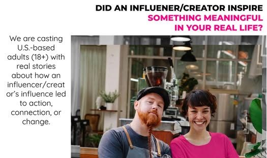 Paid Project Seeks People Influenced By Online Influencers
