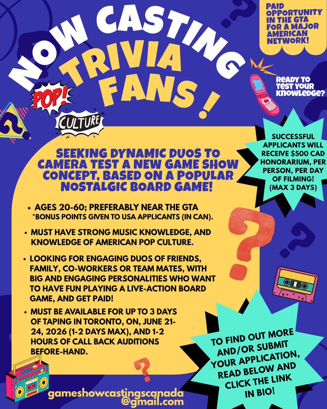 Trivia Fans in Toronto, Ontario, Canada for Game Show