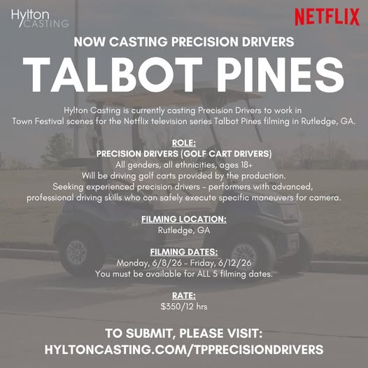 Netflix's "Talbot Pines" is Casting Extras & Stand-Ins in Georgia